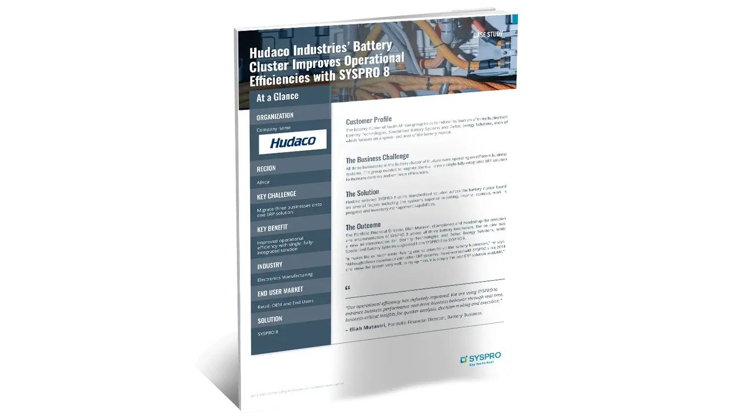 Hudaco Industries - Improved Operational Efficiencies With SYSPRO ERP